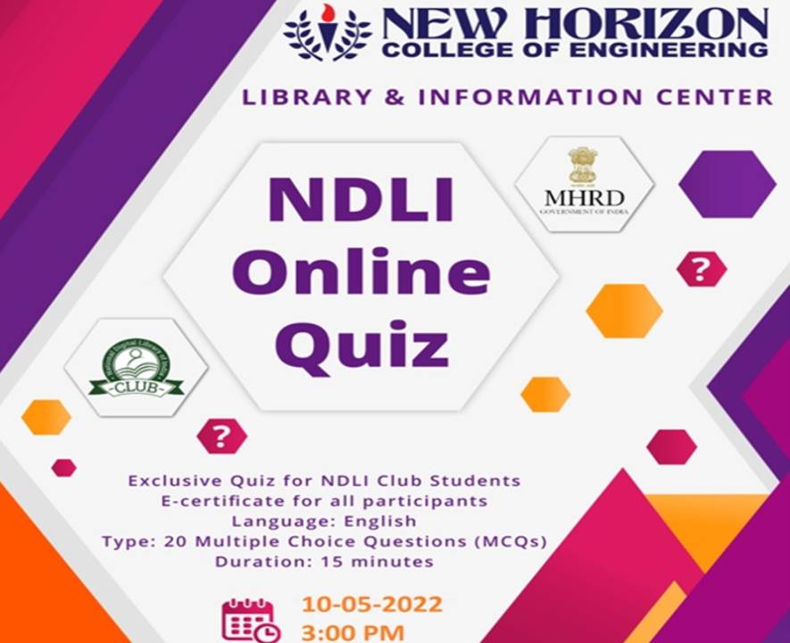 ndli activities 2022 & 2023 - Library - New Horizon College of Engineering